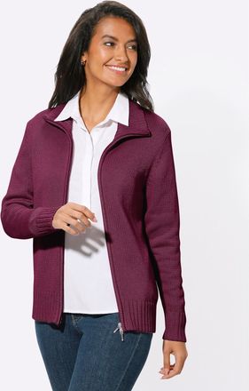Casual Looks Strickjacke CASUAL LOOKS, Damen, Gr. 38, pink (fuchsia), 50% Baumwolle, 50% Polyacryl, unifarben, figurumspielend, Strickjacken Strickjacke, Topseller