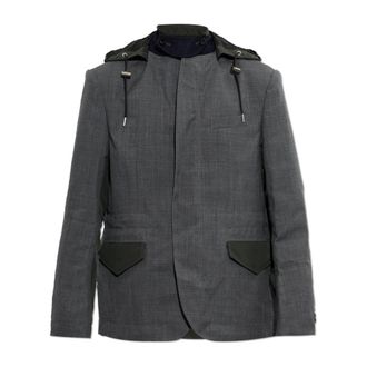sacai Suiting x Nylon Twill Jacket - - Jackets - Herren - Grau - M