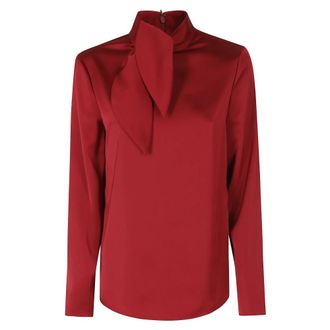 Emporio Armani Bluse mit Satin-Blumen-Detail - - Blouses & Shirts - Damen - Rot - XS