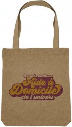 Fabulous Sac Shopping Tote Bag Aspect Lin - Certifi&eacute;e meilleure Aide &agrave; domicile de lunivers Menage Aide - Sac de Courses Toile Epaisse 360g Beige Naturel Cabas