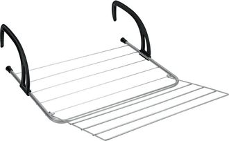 Metaltex Seram Wäschetrockner für Heizung & Balkon, verstellbar und ausklappbar, Schwarz, Silber