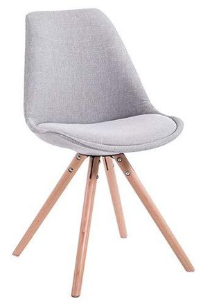 Clp Chaise De Salle A Manger Toulouse en Tissu I Chaise Design Scandinave Dossier Et Assise Rembourr&eacute;s I Pieds en Bois Ronds, Couleur:Gris, Couleur du Cad