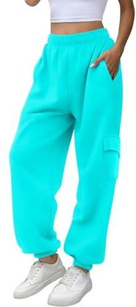 Generico Pantalon de surv&ecirc;tement ample pour femme Curvy Pantalon de jogging pour femme avec poches taille haute pantalon doux et confortable pantalon de surv&ecirc;t