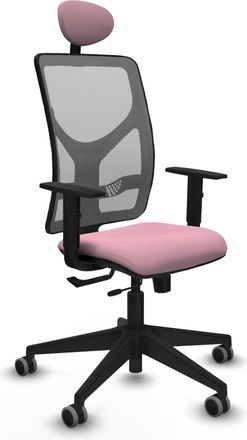 Piqueras y Crespo Rosa Palo Schreibtischstuhl mit 1D-Armen, h&ouml;henverstellbare Lendenwirbelst&uuml;tze und festes Kopfteil, ausgestattet mit Syncro/Traslack und Schneideschau