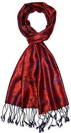 Lorenzo Cana Lorenzo Cana &Eacute;charpe en soie, pour homme, 100 % soie tiss&eacute;e, &eacute;l&eacute;gant motif de cachemire ton sur ton, rouge, Taille Unique