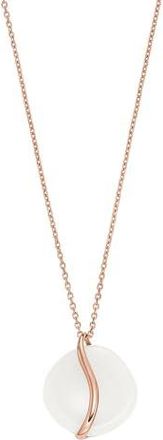 Skagen Collier pendentif Sofie Skagen, en verre de mer aux formes courbes, blanc, pour femme, SKJ1813791