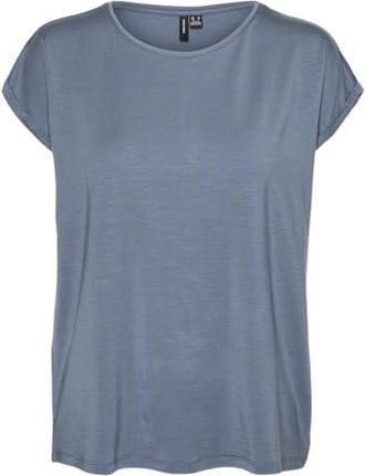Vero Moda T-Shirt Vmava Plain SS Top Gajrs Noos pour Femme, Bleu Chine., XS