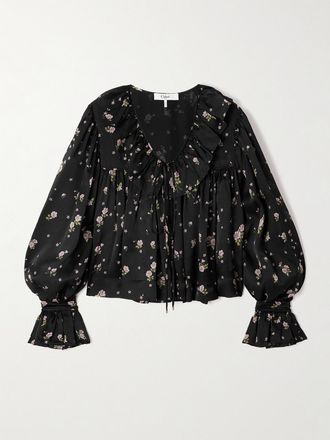Chloé Blouse En Mousseline De Soie Imprimée - Noir