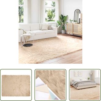 vidaXL Weiches Polyester - Kunstschaffell Teppich Tafalla Beige 240 x 340 cm Polyester