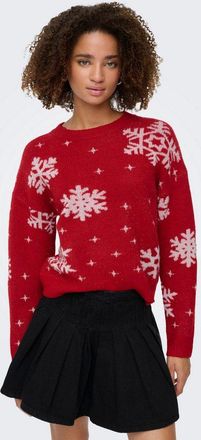 Only Weihnachtspullover ONLXMAS ROLFA LS ONECK SNOWFLAKES KNT