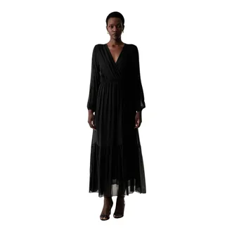 Vicolo Robe Longue &Eacute;vas&eacute;e - Femme - Robes - Noir - Taille: 38 FR
