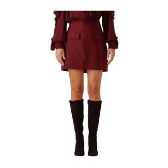 Notre-V Burgunder A-Linie Rock f&uuml;r den Herbst - - Skirts - Damen - Rot - M