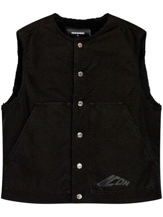 Dsquared2 Gef&uuml;tterte Jeansjacke - Schwarz