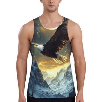 Generic D&eacute;bardeur respirant &agrave; s&eacute;chage rapide sans manches pour homme pour entra&icirc;nement &agrave; la plage S &agrave; 4XL, Pygargue &agrave; t&ecirc;te blanche 9, 3XL