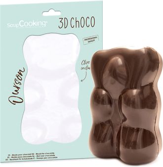 ScrapCooking starre Schokoladenform Bär - 3D-Form Schokolade zum Erstellen von Marshmallow-Bären XXL - Zubehör zum Backen, professionelle Qualität - 6756