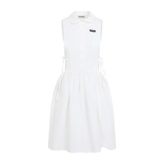 Miu Miu Slubbed Poplin Dress - - Dresses - Damen - Wei&szlig; - M