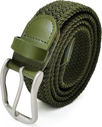 Glamexx24 Elastischer Gürtel für Herren Damen: Unisex Stretchgürtel Geflochtener Dehnbarer Stoffgürtel, Breite 3.5cm, Länge 90cm bis 155cm