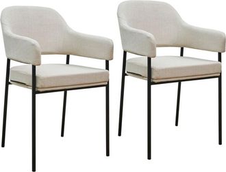 SVITA Svita - scarlett Chaise de salle à manger set de 2 fauteuils Chaise rembourrée tissu blanc