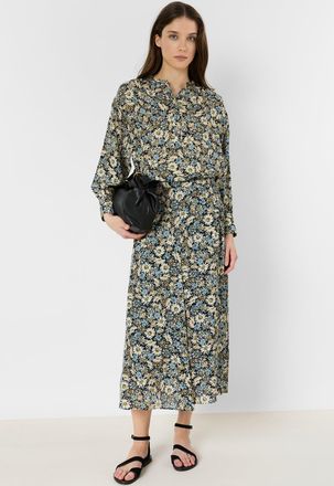 Gerard Darel Jupe midi &agrave; fleurs - JELINA - Turquoise