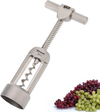 Westmark Glockenkorkenzieher mit Korkabstreifer, Monopol Edition, Stahl/Zink-Druckguss, Barolo, Edelmattiert, 62603380