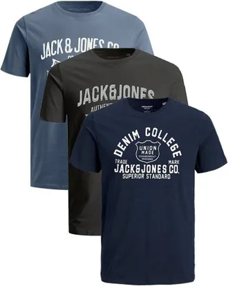 Jack & Jones Plus Size Print-Shirt (Spar-Set, 3er-Pack) Big Size Shirt &Uuml;bergr&ouml;&szlig;en Shirt