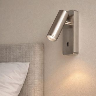 Millumine Applique liseuse t&ecirc;te de lit avec interrupteur nickel satin&eacute; Notte