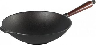 Skeppshult Skeppshult 0865T Wok 3.5 Liter mit Holzgriff aus schwedischer Buche sowie Gegengriff - für alle Herdarten, inklusive Induktion geeignet ø 30 cm