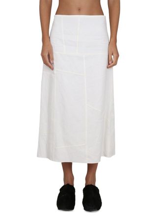 Jil Sander Linen Skirt - White