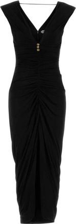 Versace Drapierter Viskose-Jersey-Abendkleid - - Dresses - Damen - Schwarzk - S