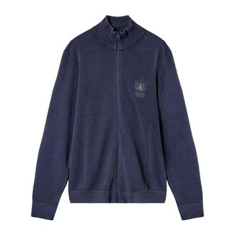 Aeronautica Baumwoll-Pullover mit durchgehendem Rei&szlig;verschluss - - Knitwear - Herren - Blau - L