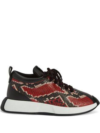 Giuseppe Zanotti Ferox Sneakers mit Schlangeleder-Effekt - Rot