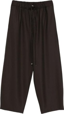 Antonelli pantalon court à lien de resserrage - Marron