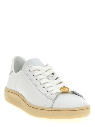 Valentino Garavani Womens White Calfskin Low Top Sneakers