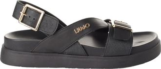 Liu Jo Femme, Chaussures, Noir, Taille: 40 EU Sandales Plateformes Croisées en Cuir