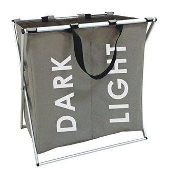 MSV W&auml;schekorb Duo W&auml;schesortierer W&auml;schebox W&auml;schesammler mit 2x45 Liter