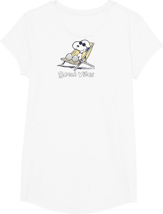 Peanuts Snoopy Beach Vibes T-Shirt, Herren, Jungen, Kurzarm, T-Shirt, Wei&szlig;, S