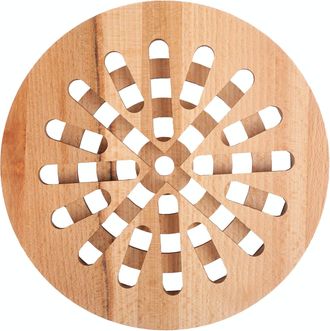 Creative Home Rund Heißer Topfuntersetzer Holz | 19,5 x 19,5 x 1,5 cm | Umkehrbar Untersetzer Topf | Tisch- & Thekenschutzunterlage | Topfuntersetzer Hitzebeständig