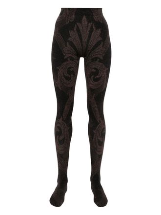 Wolford collants en maille métallisée - Noir