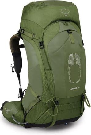 Osprey AG 50l Mens Backpacking Backpack Atmos 50 Mythical Green, Vert Mythique, L-XL Hommes
