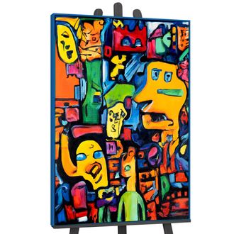 Yohji Yamamoto Art Pop Art Abstrakt Design Acryl Gem&auml;lde auf Leinwand Mosaik der Identit&auml;t handgemalt Wandbilder Wohnzimmer modern Wohndekor Bilder echte Kunst 140x1