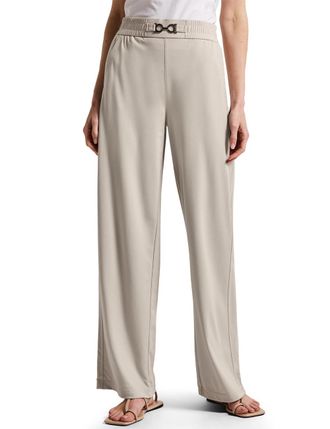 Street One Damen 3716008 Glitzernde Wide Leg Hose, silkstone White, 38W x 32L