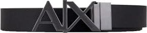 A|X Armani Exchange Homme Everyday Logo Belt Ceinture Not Applicable, Noir (Black/Phantom - Black/Phantom 43120), 105 (Taille fabricant: 34)
