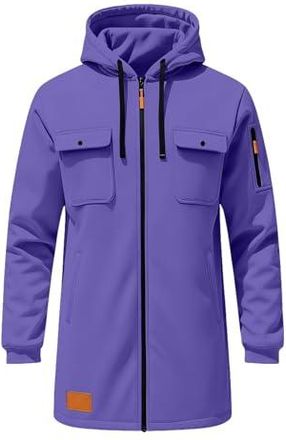 Generic Veste de ski dhiver pour homme, manteau polaire résistant à leau, parka thermique pour planche à neige avec capuche réglable, fermeture éclair intégra