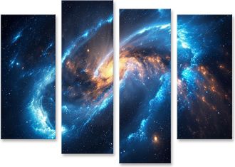 Islandburner Bild auf Leinwand Galaxie und leuchtende Sterne im Universum Bilder Wandbilder Poster