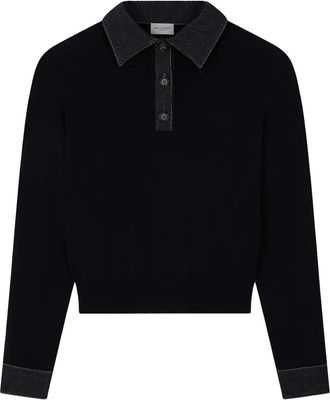 Paul & Shark polo à col en jean - Bleu