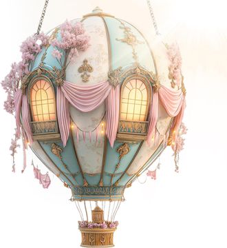 Generico laterne mit Hei&szlig;luftballon, 25 cm, Acryl-Fenster-Modell, 2 D, bunte H&auml;ngedekoration, energiesparende Gartenlampe | Dekorative laterne mit Luftballons