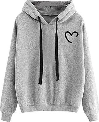 Generic Pull à capuche pour femme noir - Sweat-shirt surdimensionné décontracté pour femme - Sweatshirts sans capuche grande taille - Pull à capuche de couleu