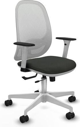 Piqueras y Crespo Schwarzer Stuhl aus Pc mit 1D-Armlehnen, h&ouml;henverstellbare Lendenwirbelst&uuml;tze, ausgestattet mit Syncro/Traslack und Schneideschaum, mit Rollen von 65 