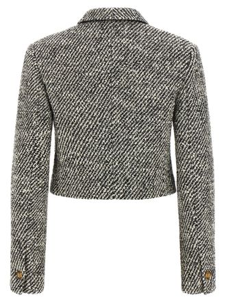 Versace Boucl&eacute; Wool Blend Jacket - Black