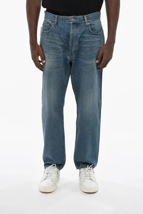 Saint Laurent Straight-Leg Jeans with 21cm Logo Buttons Saint Laurent